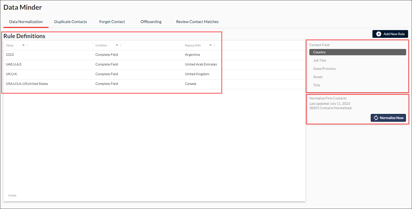 Data Minder: Set and Manage Data Normalization Rules – InterAction+ Hybrid